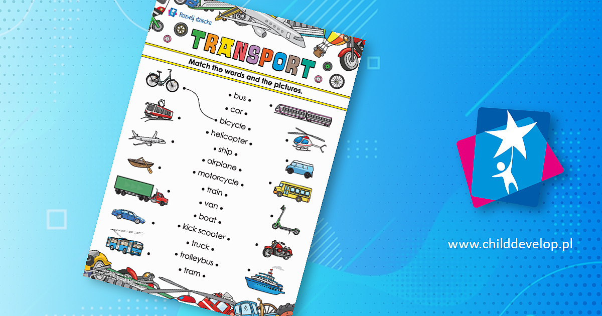 Transport (transport) – match words and pictures – do druku karty pracy ...