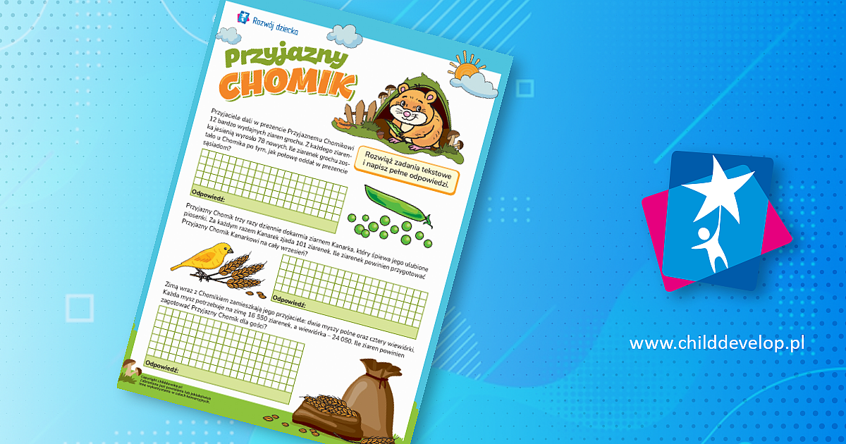 Przyjazny Chomik: rozwiązujemy złożone zadania tekstowe – do druku ...