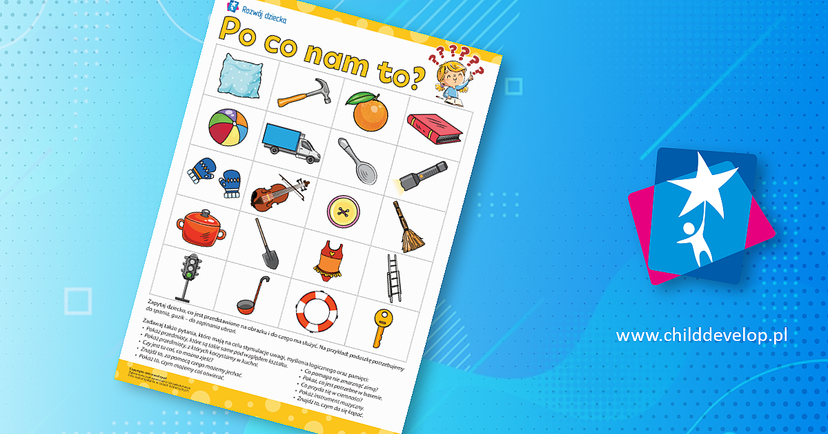 Tabela z pytaniami na rozwój mówienia, logicznego myślenia i uwagi (3–4 ...