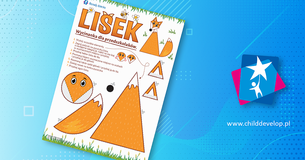 Lisek: wycinanka z geometrycznych figur z instrukcją – do druku karty ...