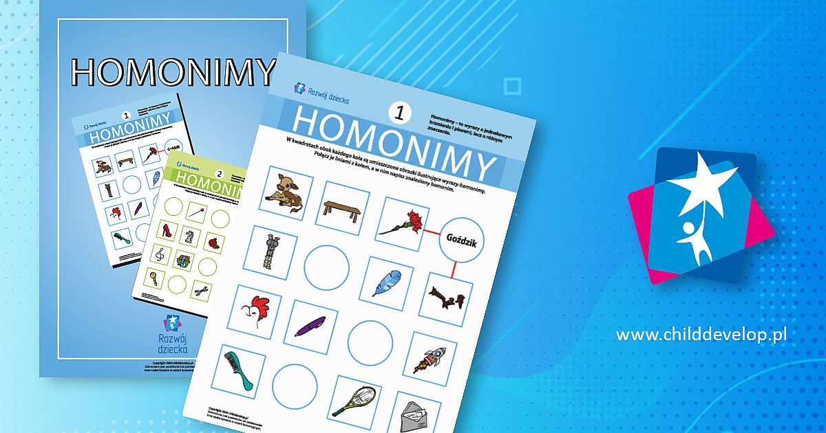 Poznajemy homonimy (język polski) – do druku karty pracy Homonimy dla ...
