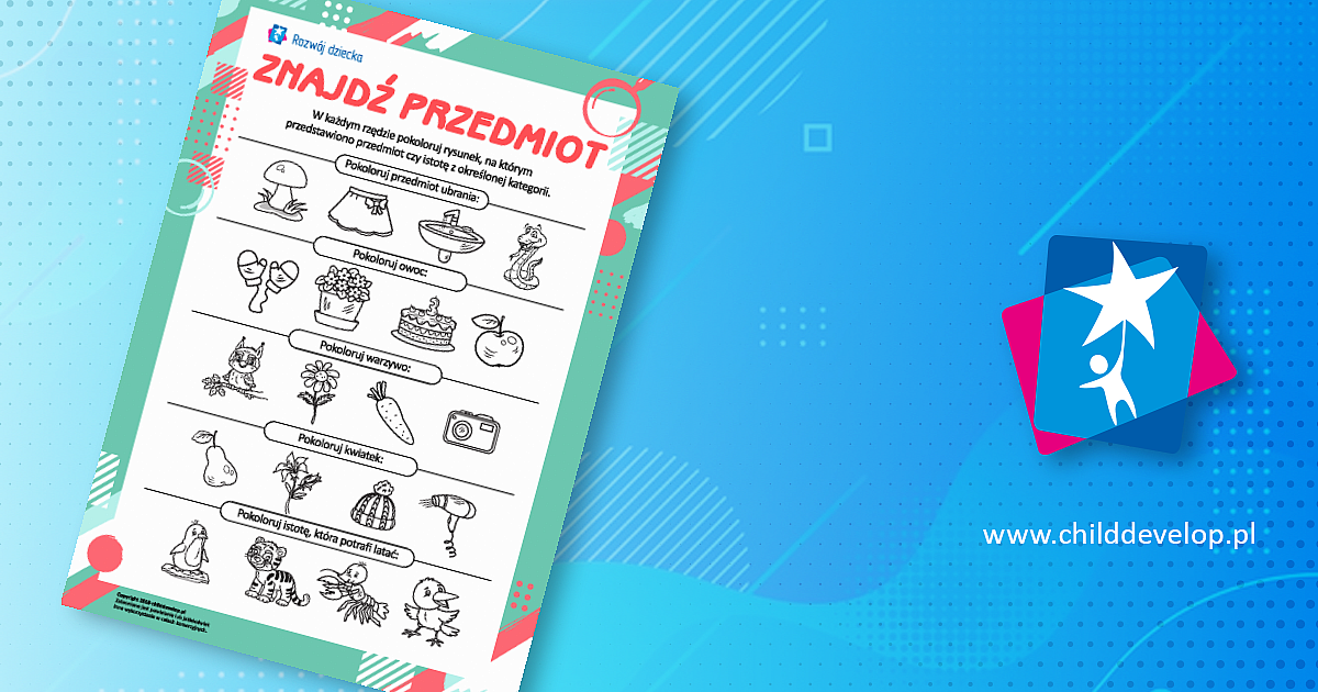 Znajdź przedmiot (analiza i kategoryzacja) – do druku karty pracy ...