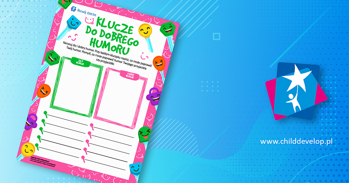 Klucze do dobrego humoru: piszemy o sobie – do druku karty pracy Emocje ...